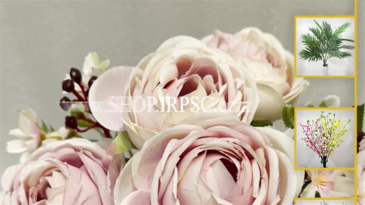 خرید بوته گل مصنوعی پیونی 7 گل دارای 11 شاخه| فروشگاه ملی - نماشا